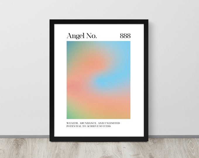 Angel Number 888 Gradient Print, Aura Framed Poster, 888 Spiritual ...