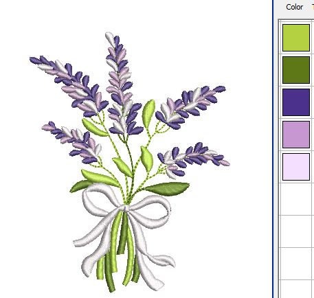 Lavender Machine Embroidery Pattern, Lavender Flower Embroidery Pattern ...