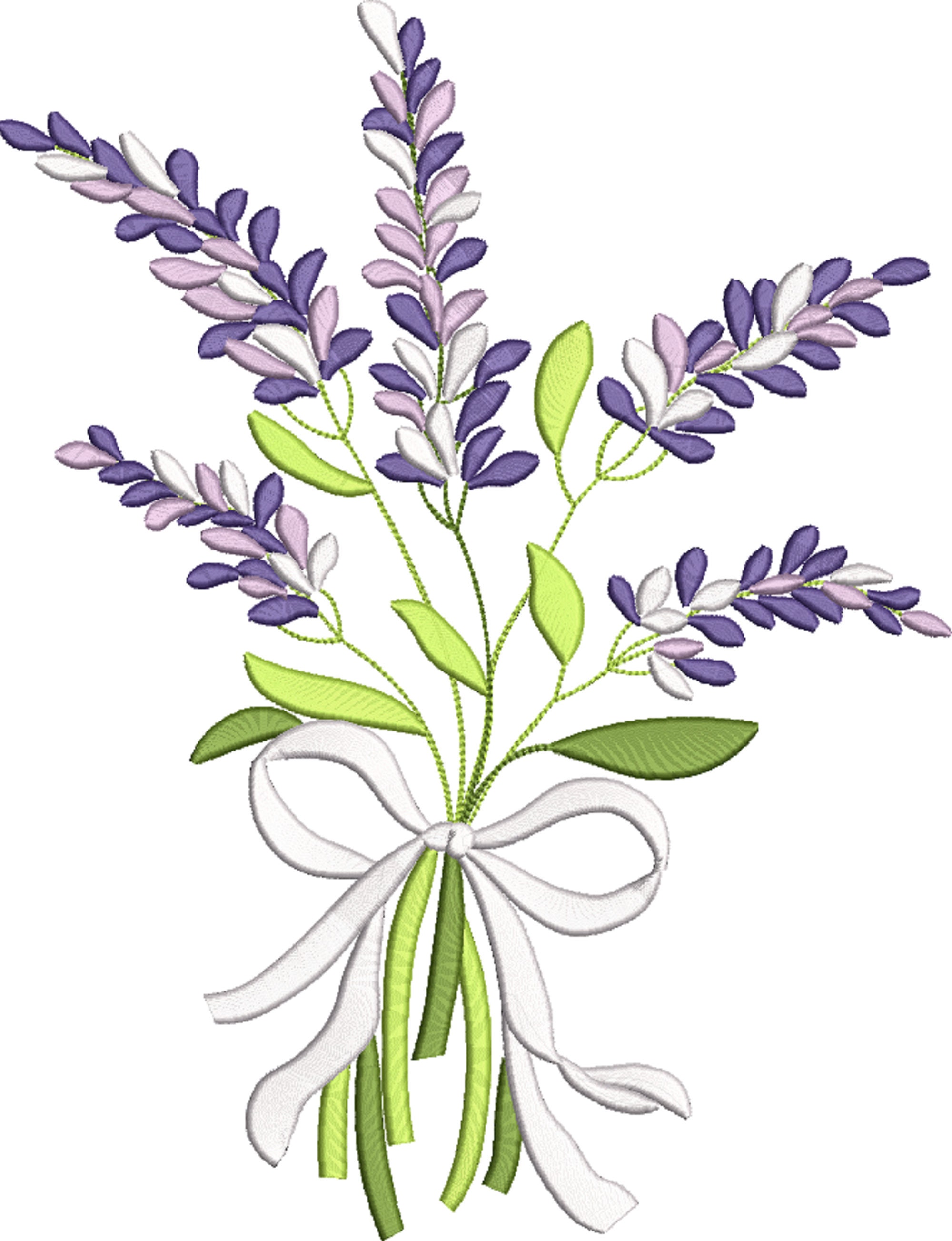Lavender Machine Embroidery Pattern, Lavender Flower Embroidery Pattern ...