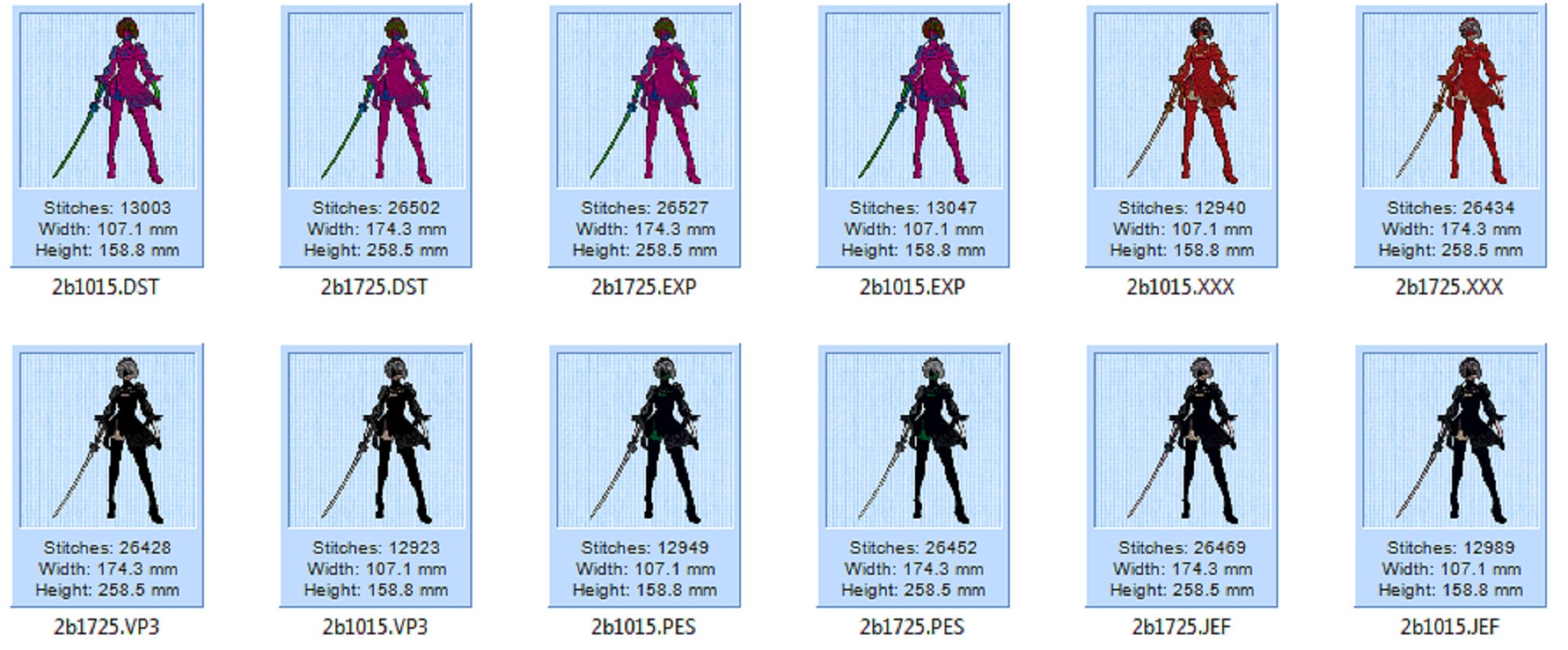 2b Nier Automata Machine Embroidery,anime Embroidery,yorha Embroidery ...