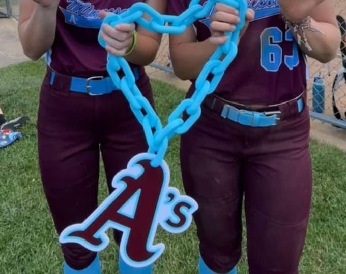 Custom Fan Chain Giant Logo Necklace Sports Homerun Turnover Jumbo ...