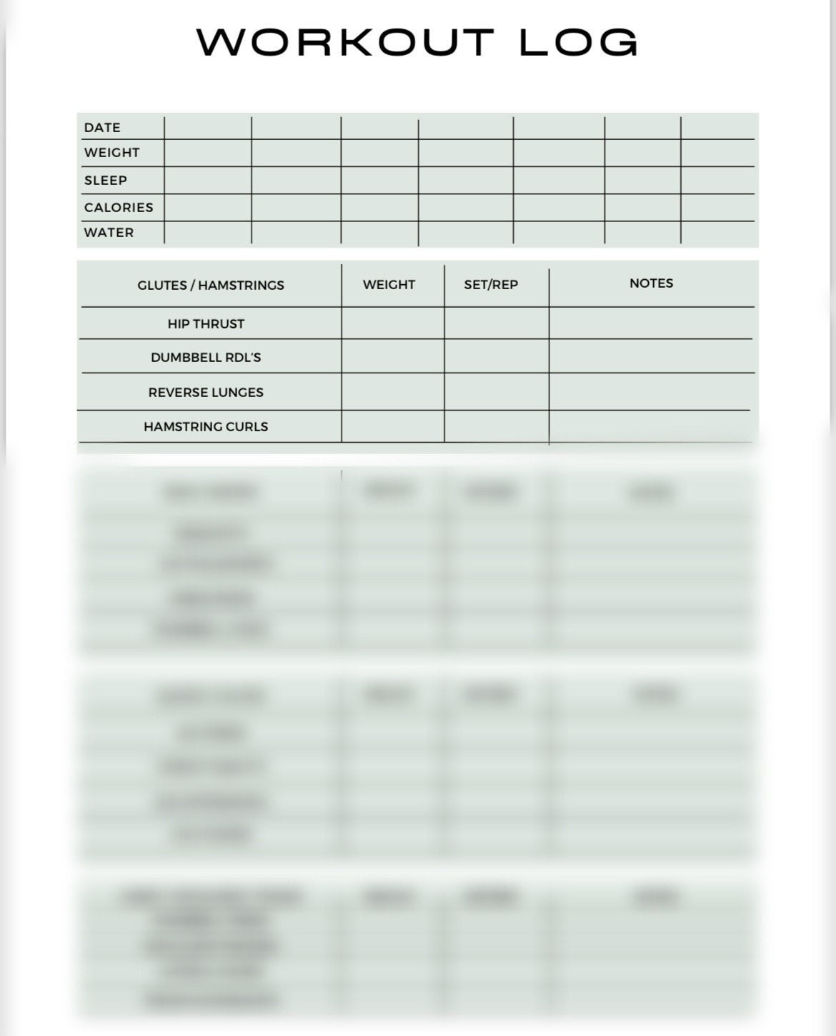 12 Week Weightloss Program 4 Day Gym Split Workout Plan Fatloss Program ...