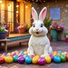 Bunny With Colorful Easter Eggs. - Etsy