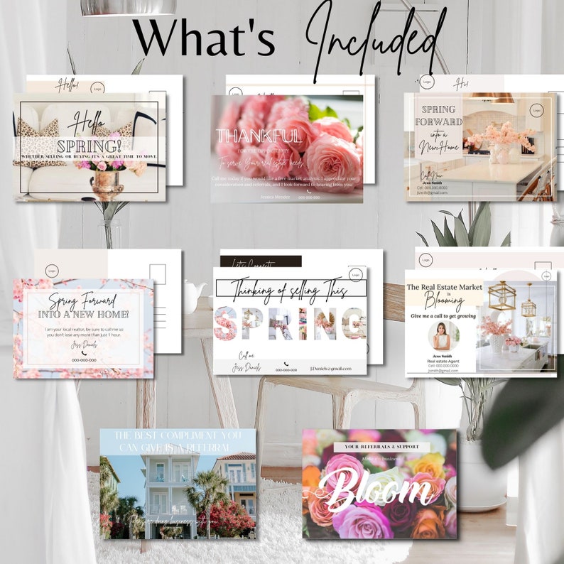 14 Spring Inspired Real Estate Postcards for Farming | Editable, Canva ...