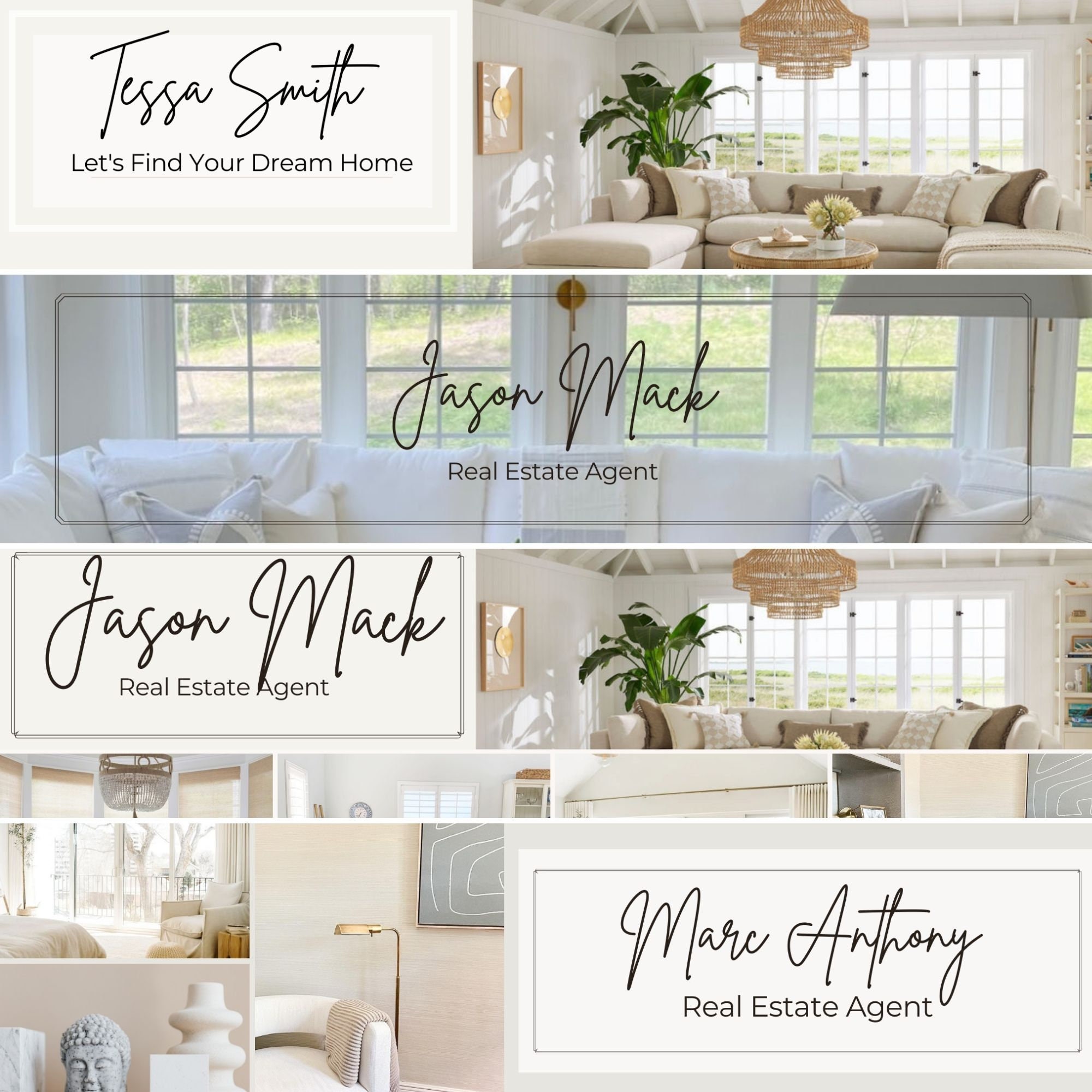 6 Real Estate Facebook Cover Banners, Social Media Banner, Realty Agent ...