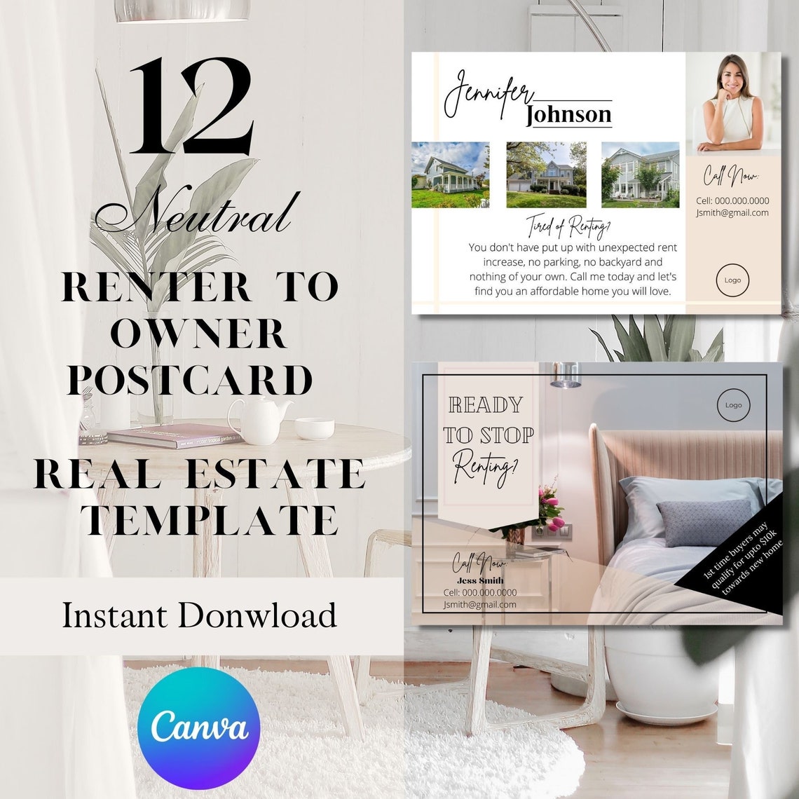 12 Tired of Renting Postcard | Real Estate Farming | Real Estate ...