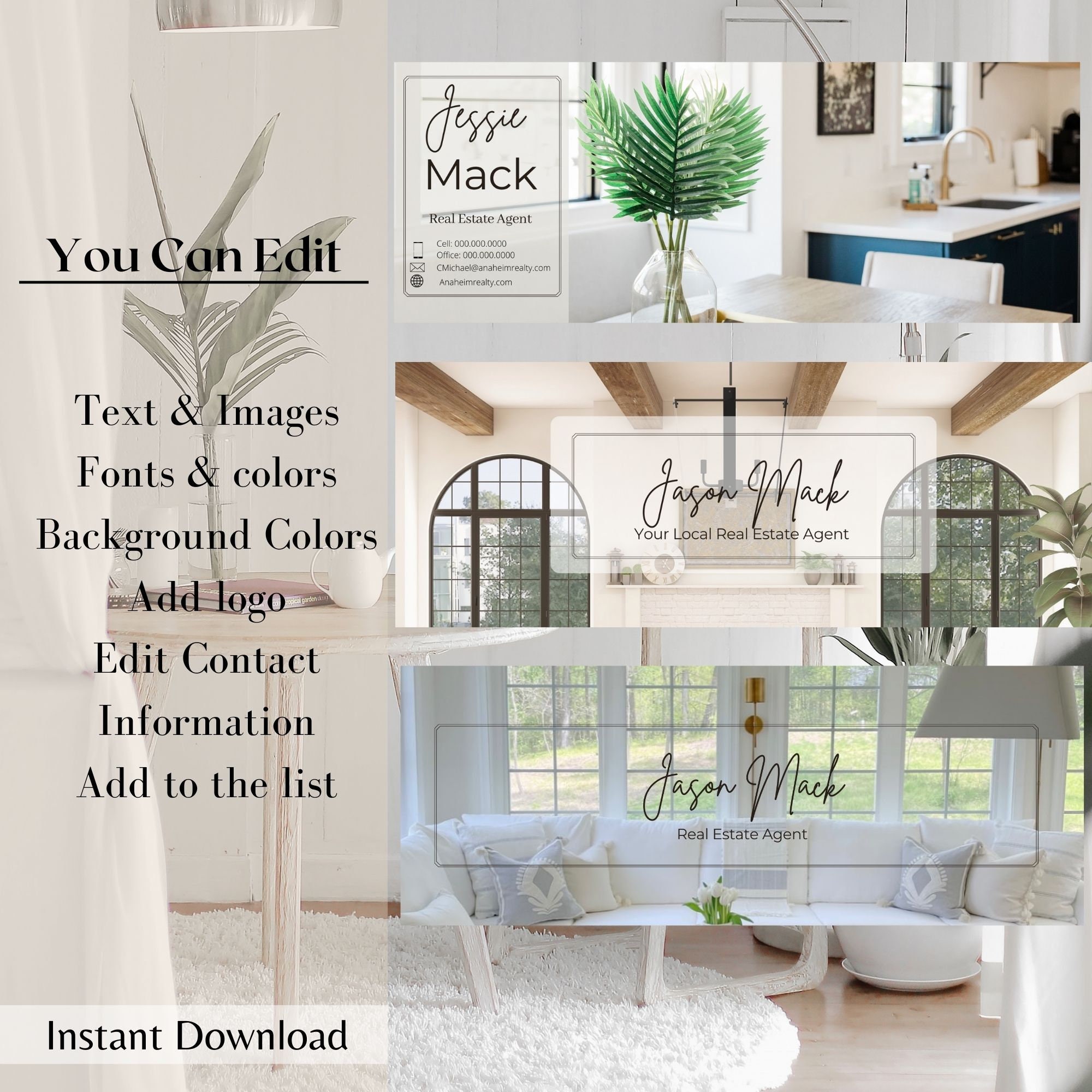 6 Real Estate Facebook Cover Banners, Social Media Banner, Realty Agent ...