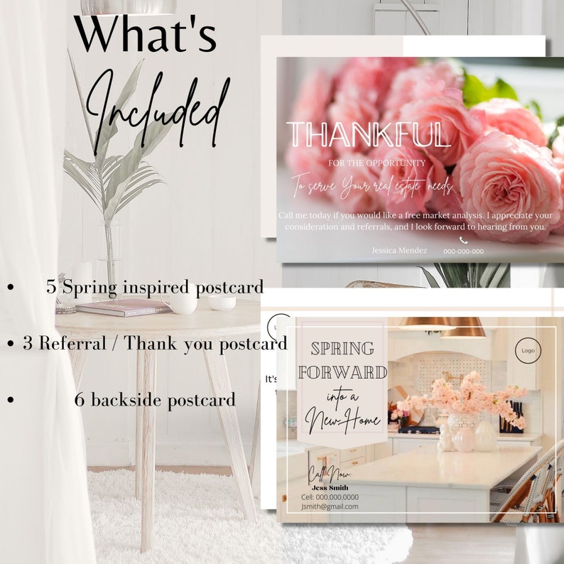 14 Spring Inspired Real Estate Postcards for Farming | Editable, Canva ...