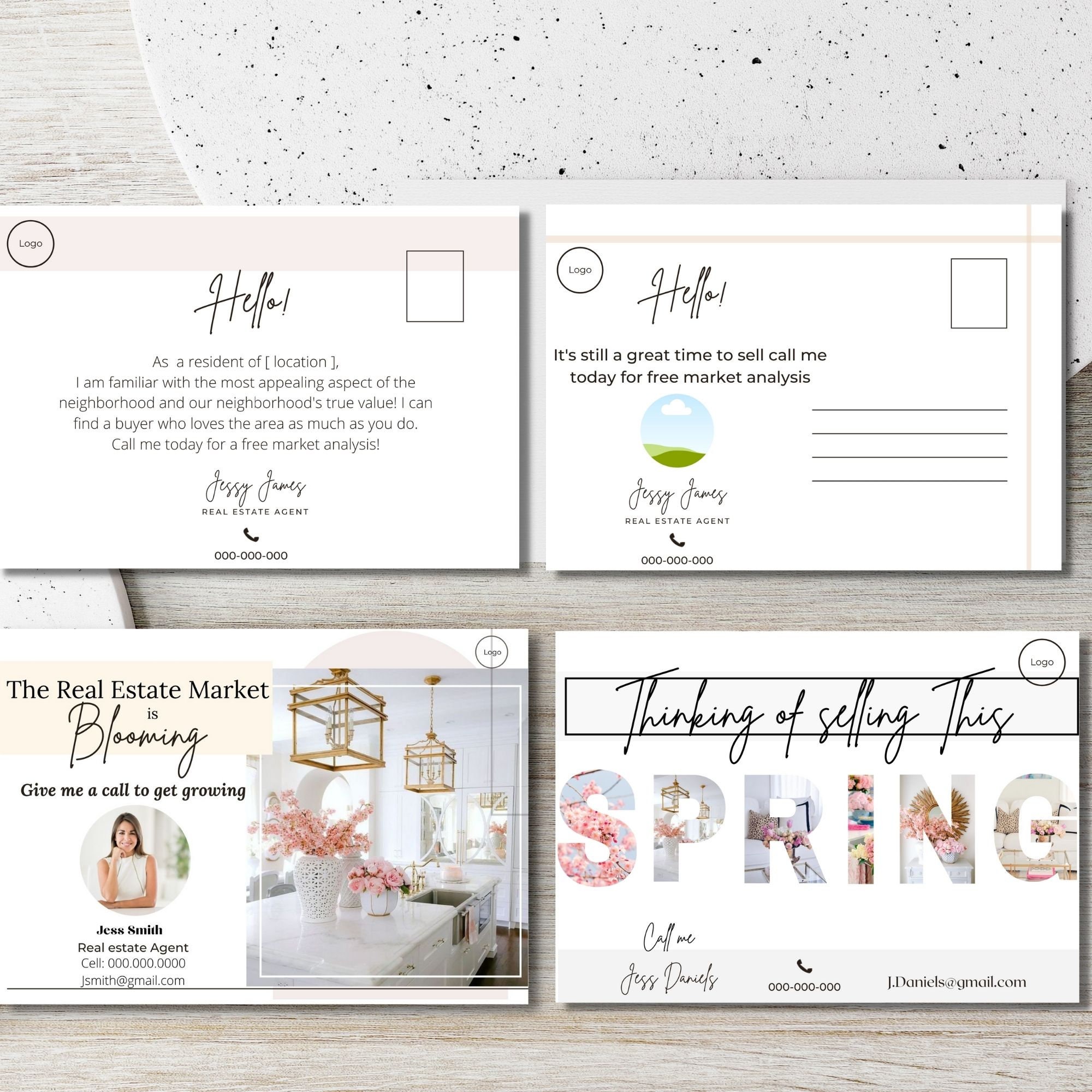 14 Spring Inspired Real Estate Postcards for Farming | Editable, Canva ...