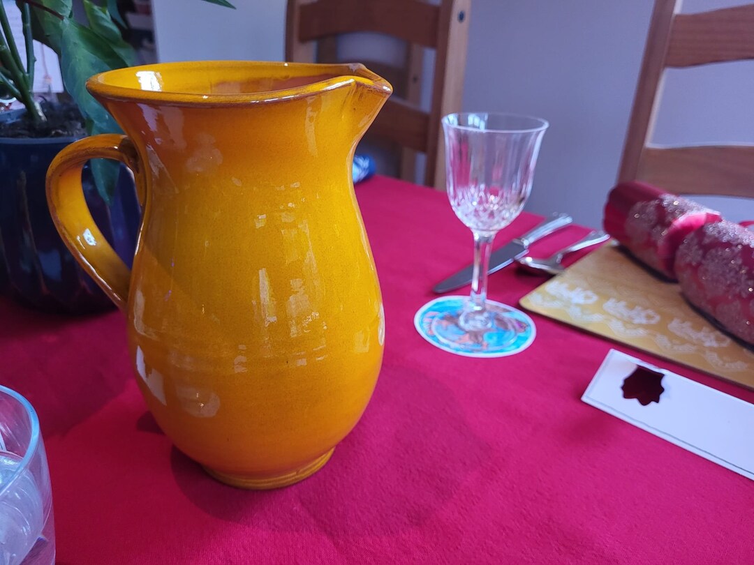 Litre Yellow Jug. Spanish Pottery Hand Dipped Jug or Vase. - Etsy UK