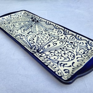 Spanish Pottery Platter Rectangular Handpainted Blue and White Serving ...
