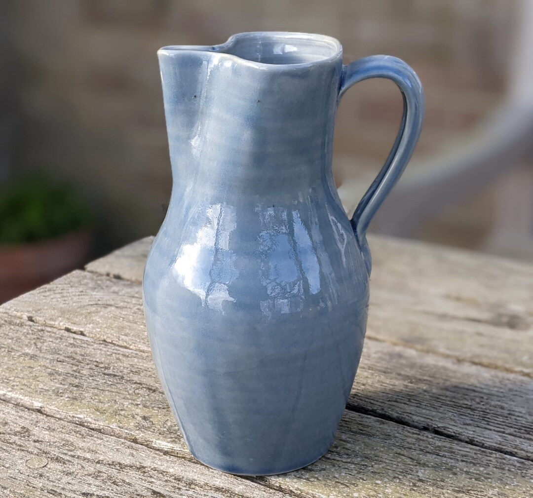 Spanish Pottery Jug. Large Blue Water, Wine, Sangria Jug or a Flower ...