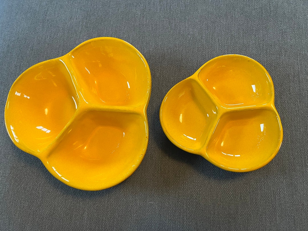 Handmade Spanish Pottery Snack Bowls: Yellow Glazed Ceramic Set - Etsy
