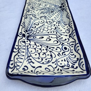 Spanish Pottery Platter Rectangular Handpainted Blue and White Serving ...