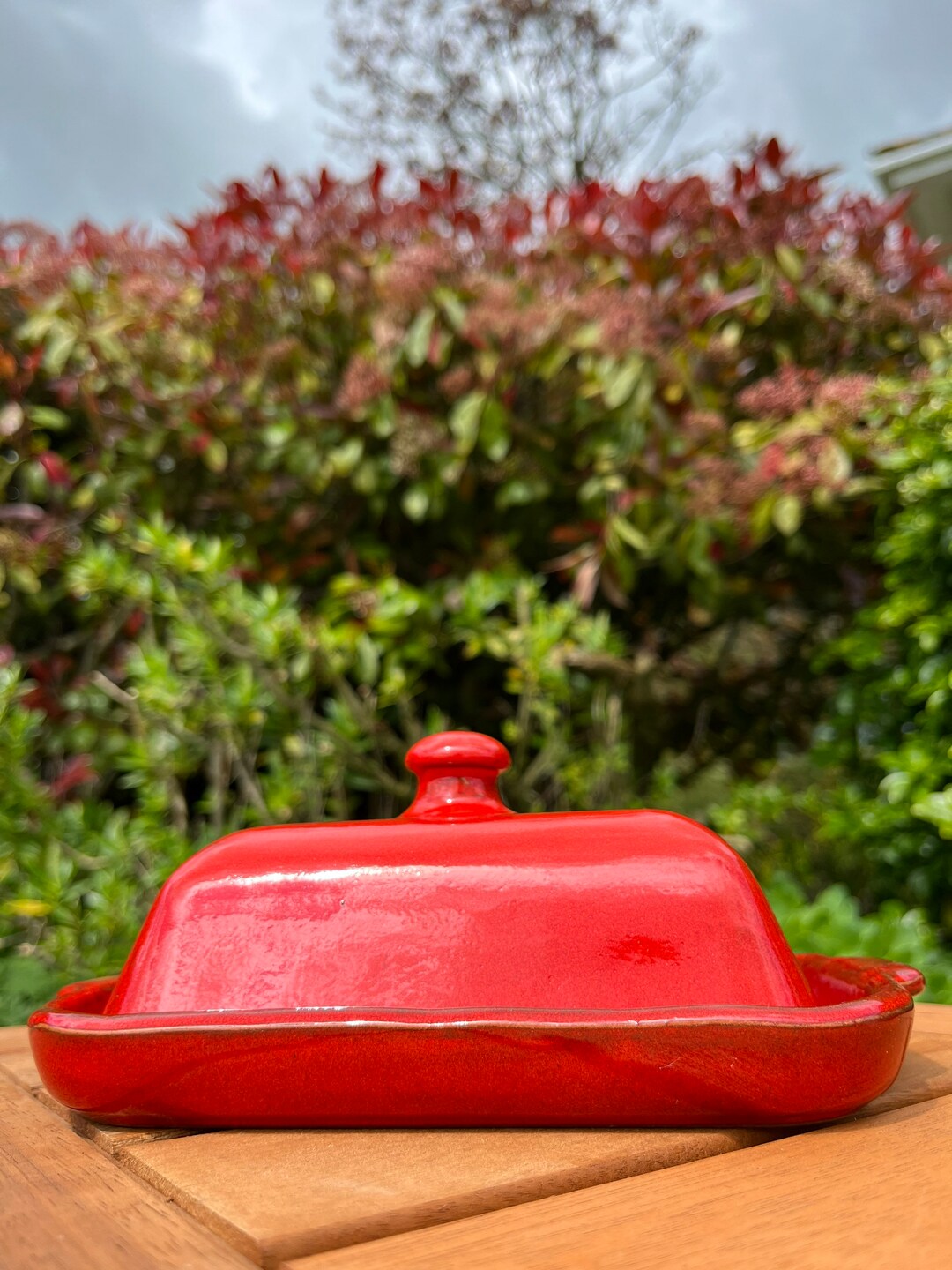 Red Butter Dish. Spanish Pottery Hand Dipped. - Etsy