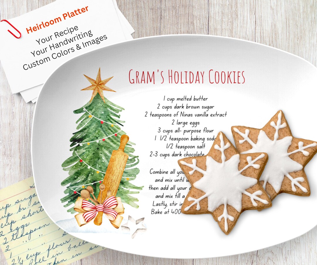 Custom Recipe Platter, Your Recipe, Your Handwriting, Custom Images ...