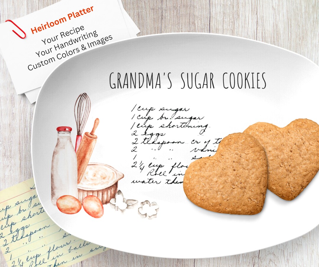 Custom Recipe Platter, Your Recipe, Your Handwriting, Custom Images ...