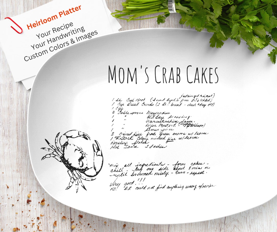 Custom Recipe Platter, Your Recipe, Your Handwriting, Custom Images ...