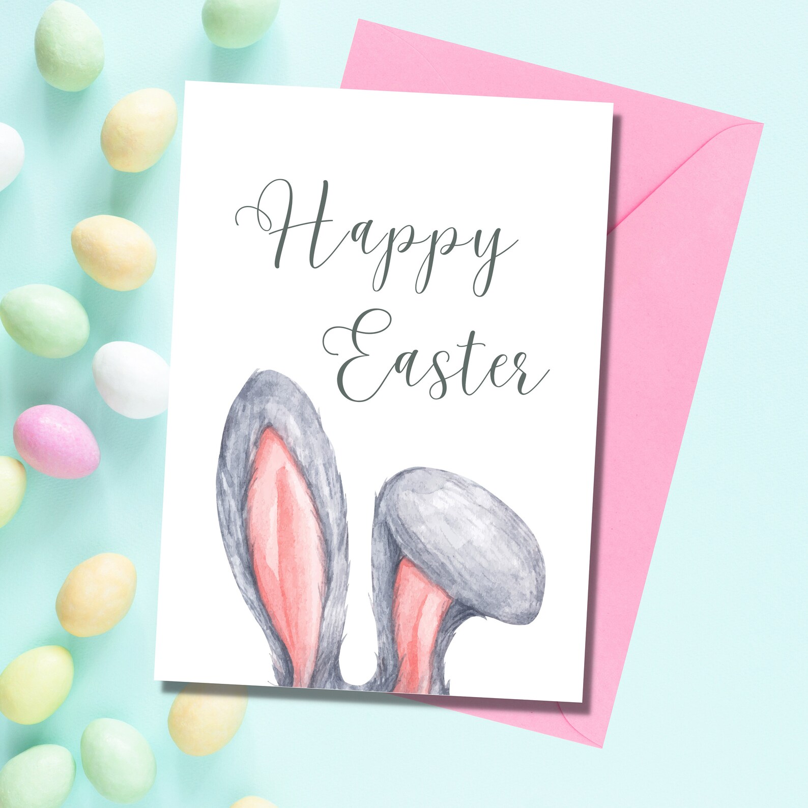 Easter PDF Card, Printable Easter Card, Adorable Easter Card, 5x7 ...
