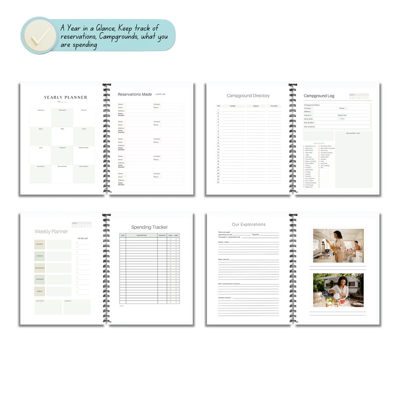 Printable RV Camping Planner, Printable Travel Trailer Journal, 5th ...
