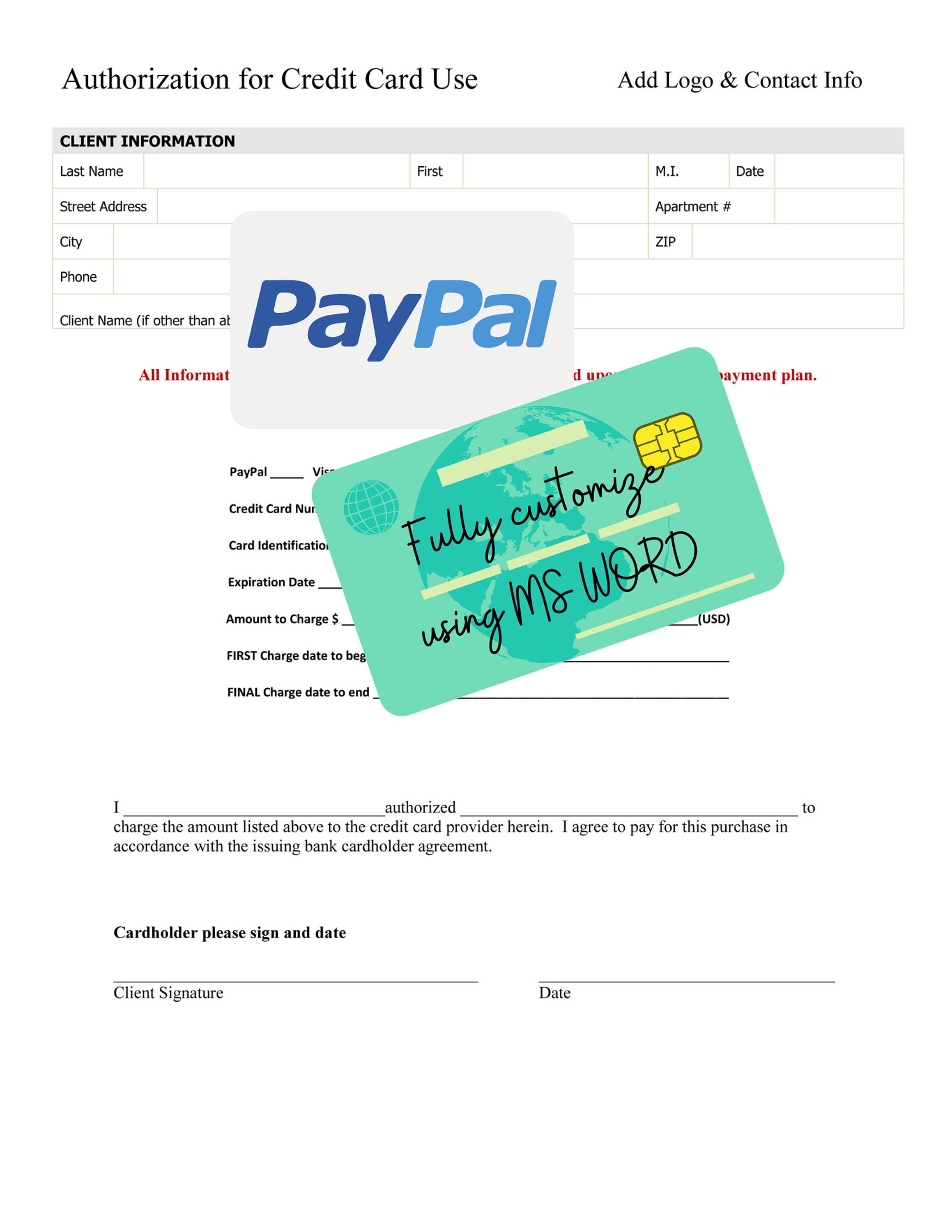 Minimalistic Design Payment Plan, Payment Plan Authorization, Payment ...
