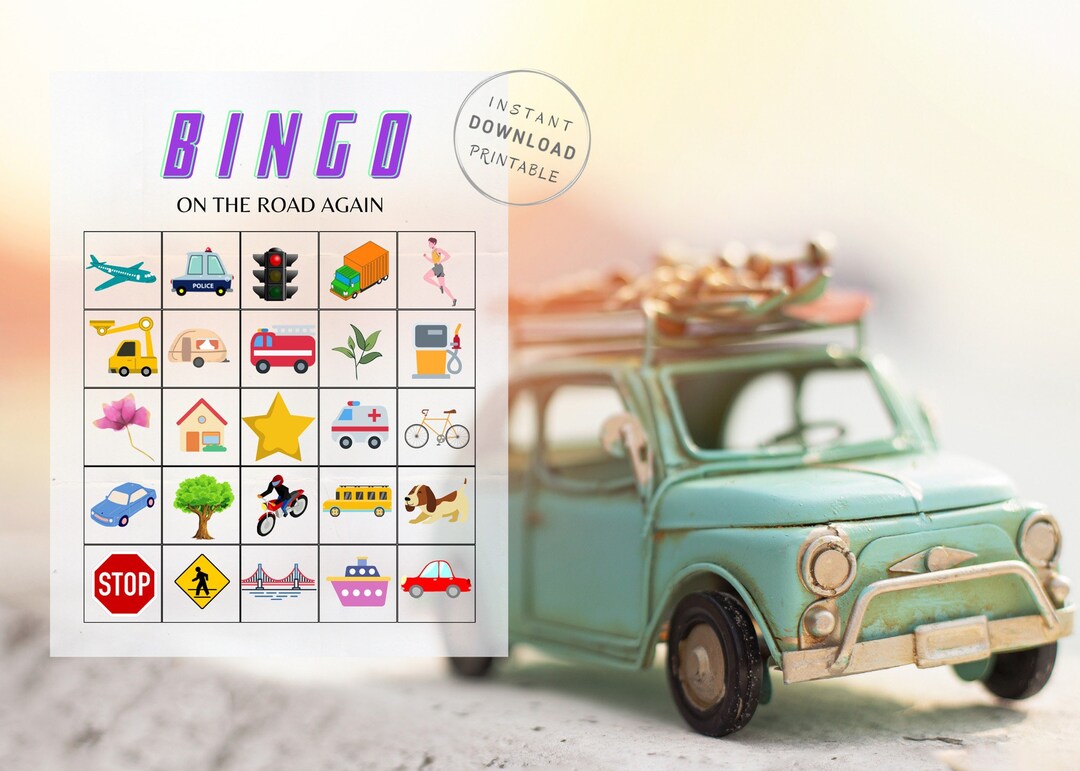 Bingo Road Trip, Bingo Scavenger Hunt, Kids Bingo, Bingo imprimible ...