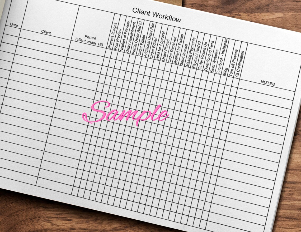 Minimalistic Workflow Template, Excel Workflow Chart, Photographer Workflow Chart, Excel ...