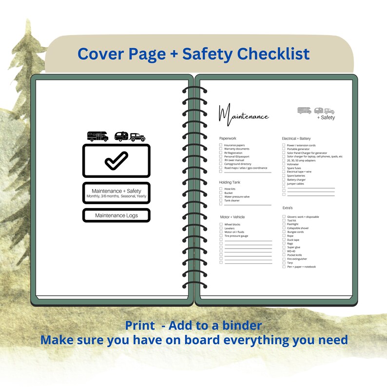 Printable RV Maintenance Checklist RV Maintenance Log RV - Etsy