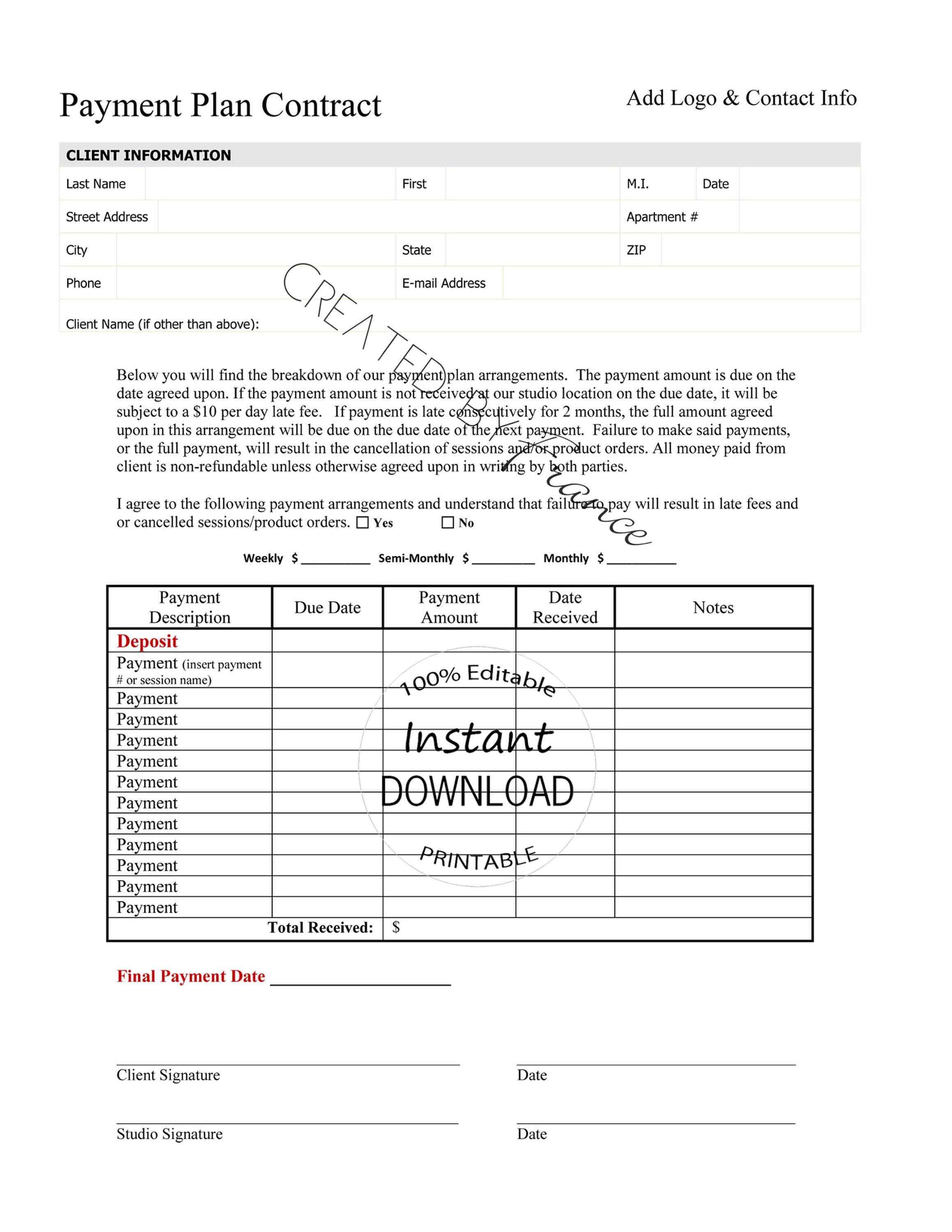 Minimalistic Design Payment Plan, Payment Plan Authorization, Payment ...