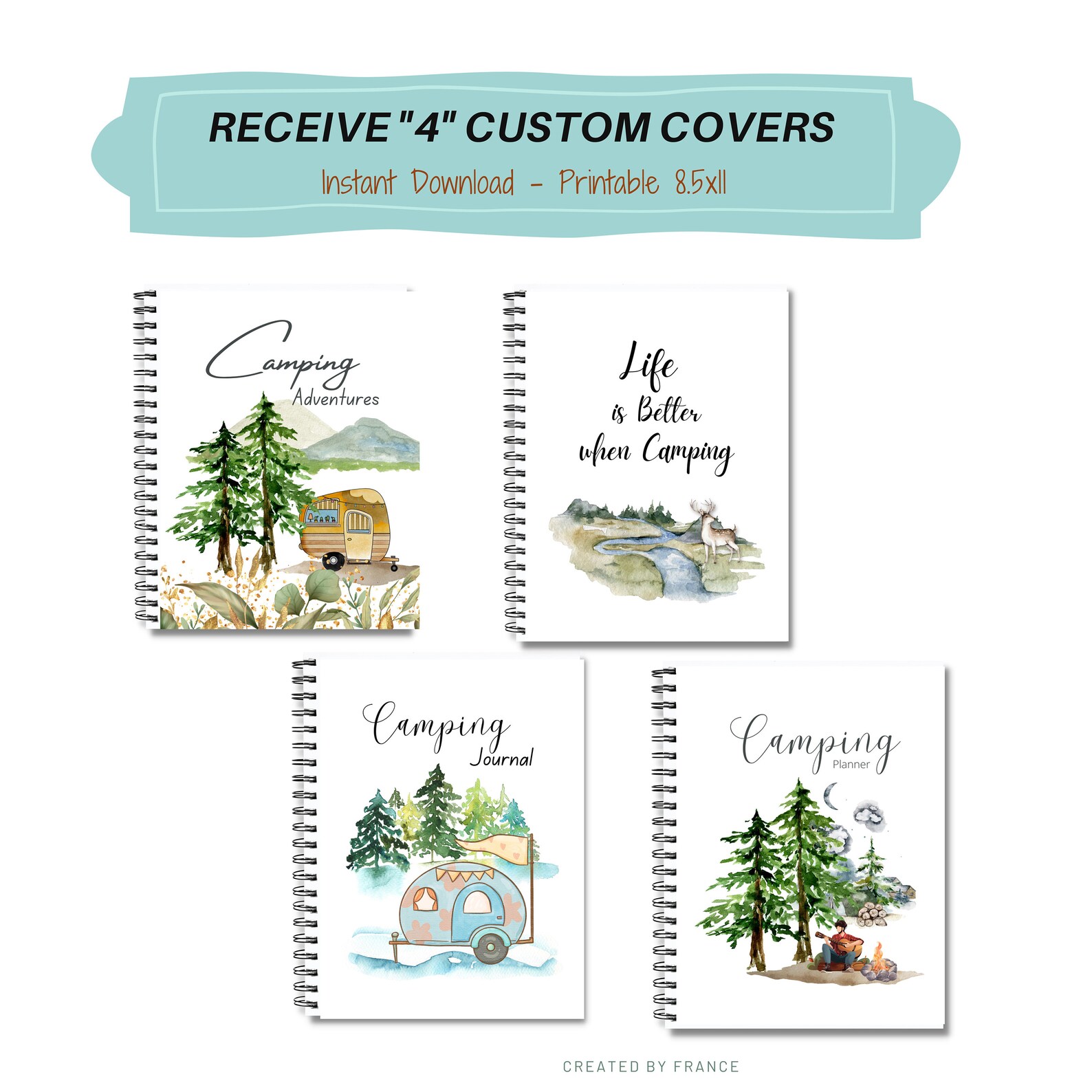 Printable RV Camping Planner, Printable Travel Trailer Journal, 5th ...