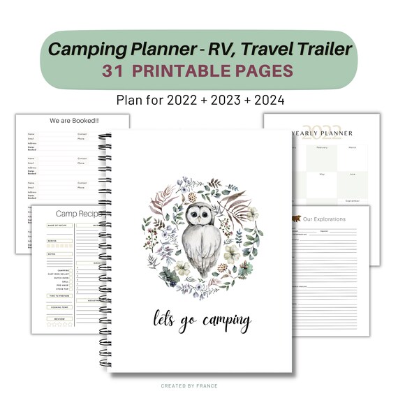 Printable Camping Planner Camping Journal RV Camp Checklist - Etsy