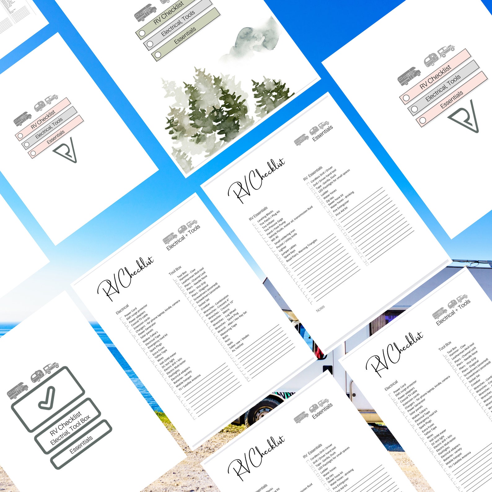 Printable RV Essentials Checklist, RV Must Have Checklist, Travel ...