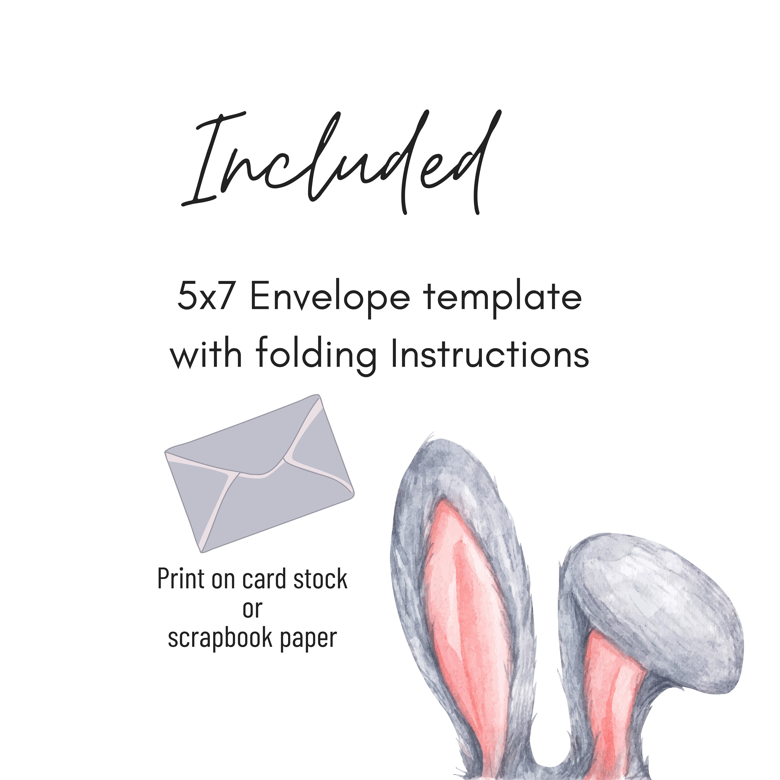 Easter PDF Card, Printable Easter Card, Adorable Easter Card, 5x7 ...