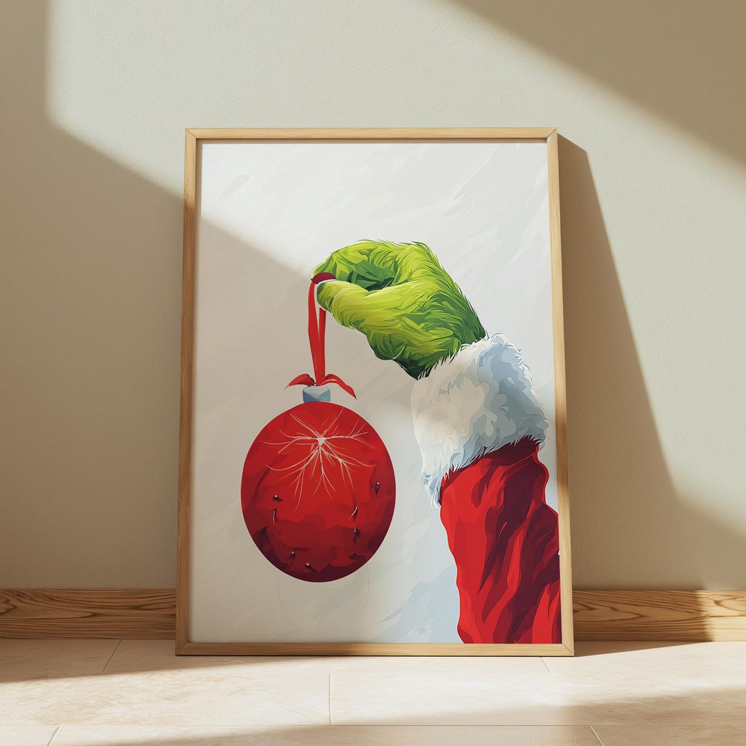 Grinch Art Print | Grinch Christmas Wall Art Digital Download | Grinch ...