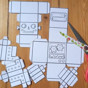 Robot Craft Printable Paper Models, Digital Download, Jpegs and SVG ...