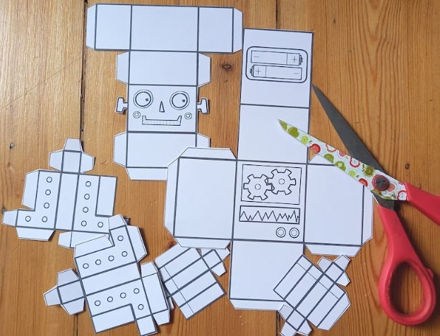 Robot Craft Printable Paper Models, Digital Download, Jpegs and SVG ...
