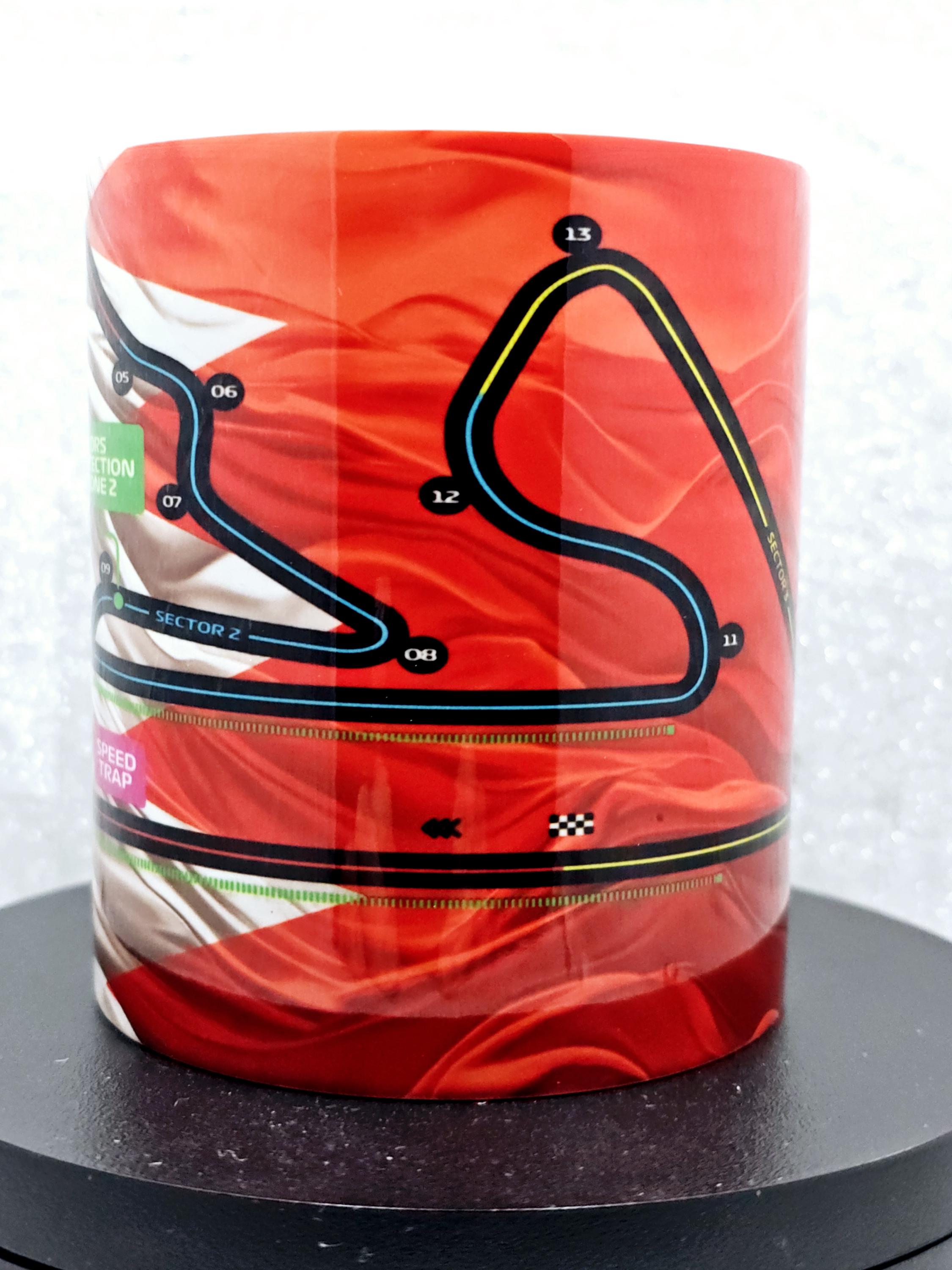 F1 2025 Bahrain DRS Track Flag Formula 1 Car Tea Coffee 11oz Mug Ideal ...