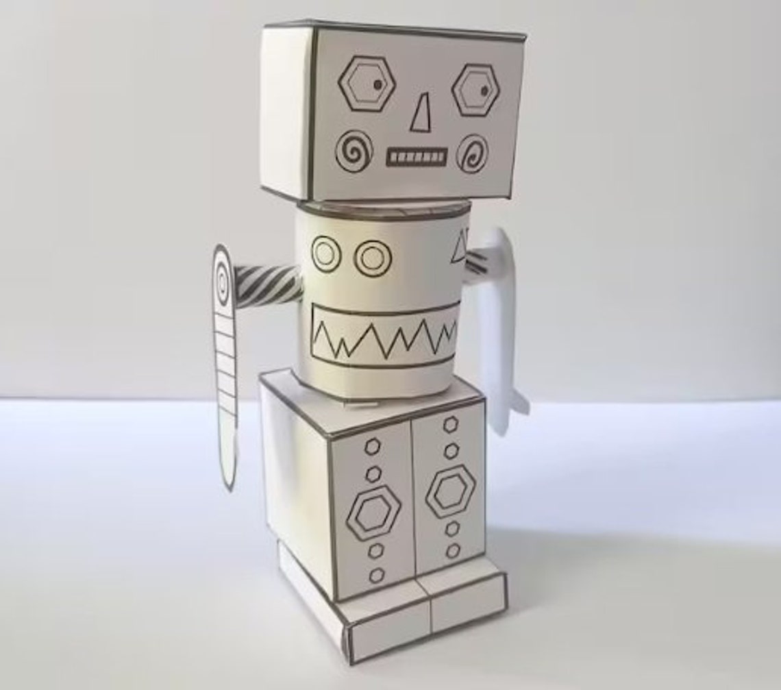 Robot Craft Printable Paper Models, Digital Download, Jpegs and SVG ...