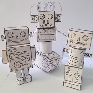 Robot Craft Printable Paper Models, Digital Download, Jpegs and SVG ...