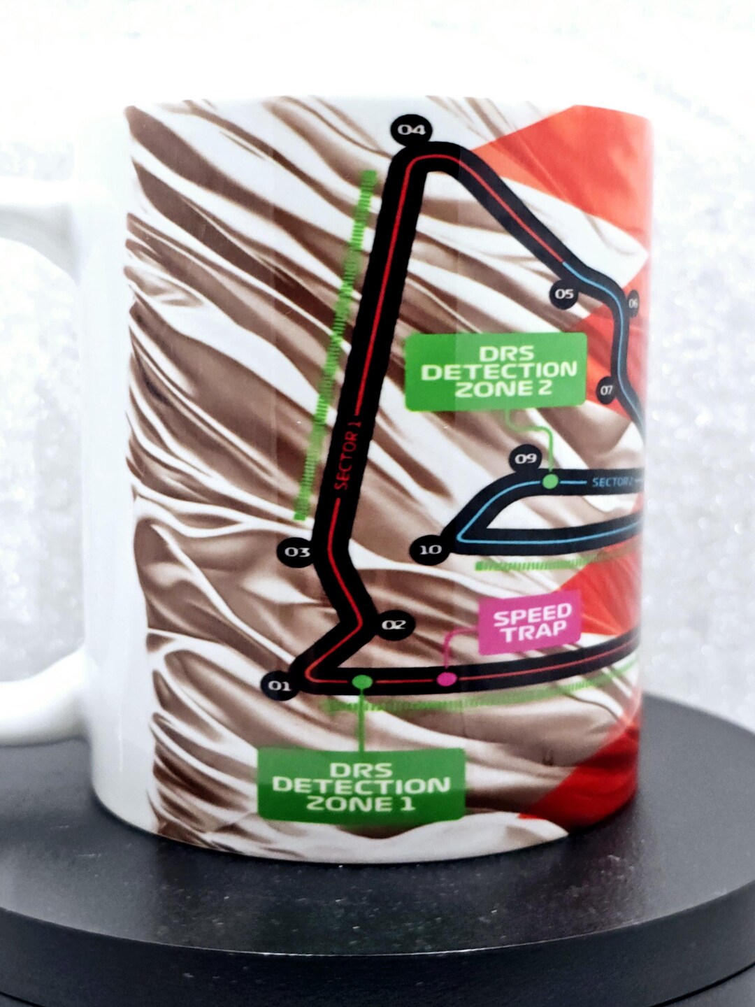 F1 2025 Bahrain DRS Track Flag Formula 1 Car Tea Coffee 11oz Mug Ideal ...