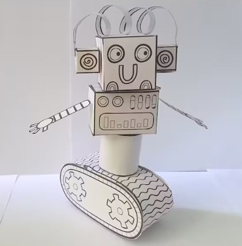 Robot Craft Printable Paper Models, Digital Download, Jpegs and SVG ...
