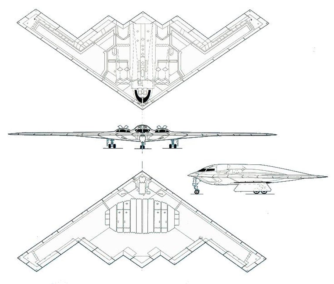 B-2 Spirit Stealth Bomber Blueprint Art (digital Download) - Etsy