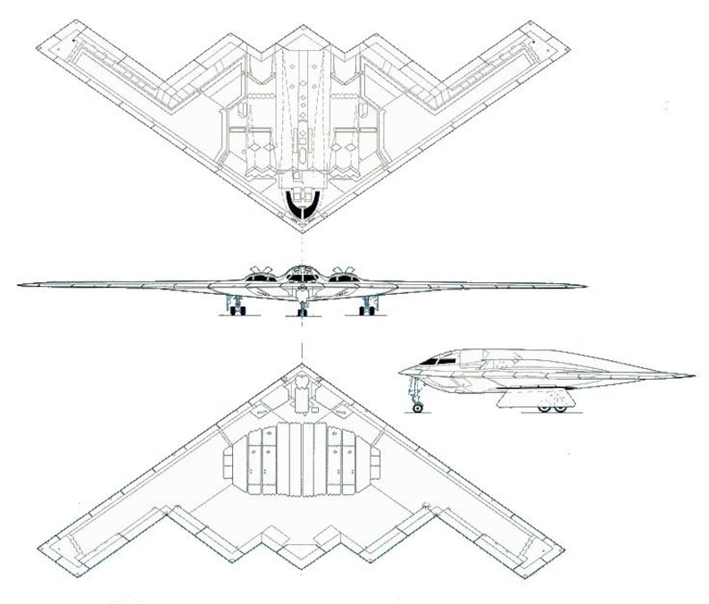 B-2 Spirit Stealth Bomber Blueprint Art (digital Download) - Etsy