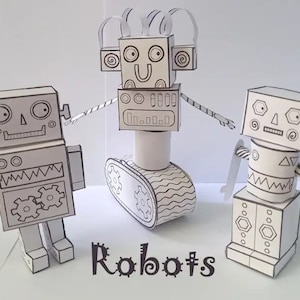Robot Craft Printable Paper Models, Digital Download, Jpegs and SVG ...