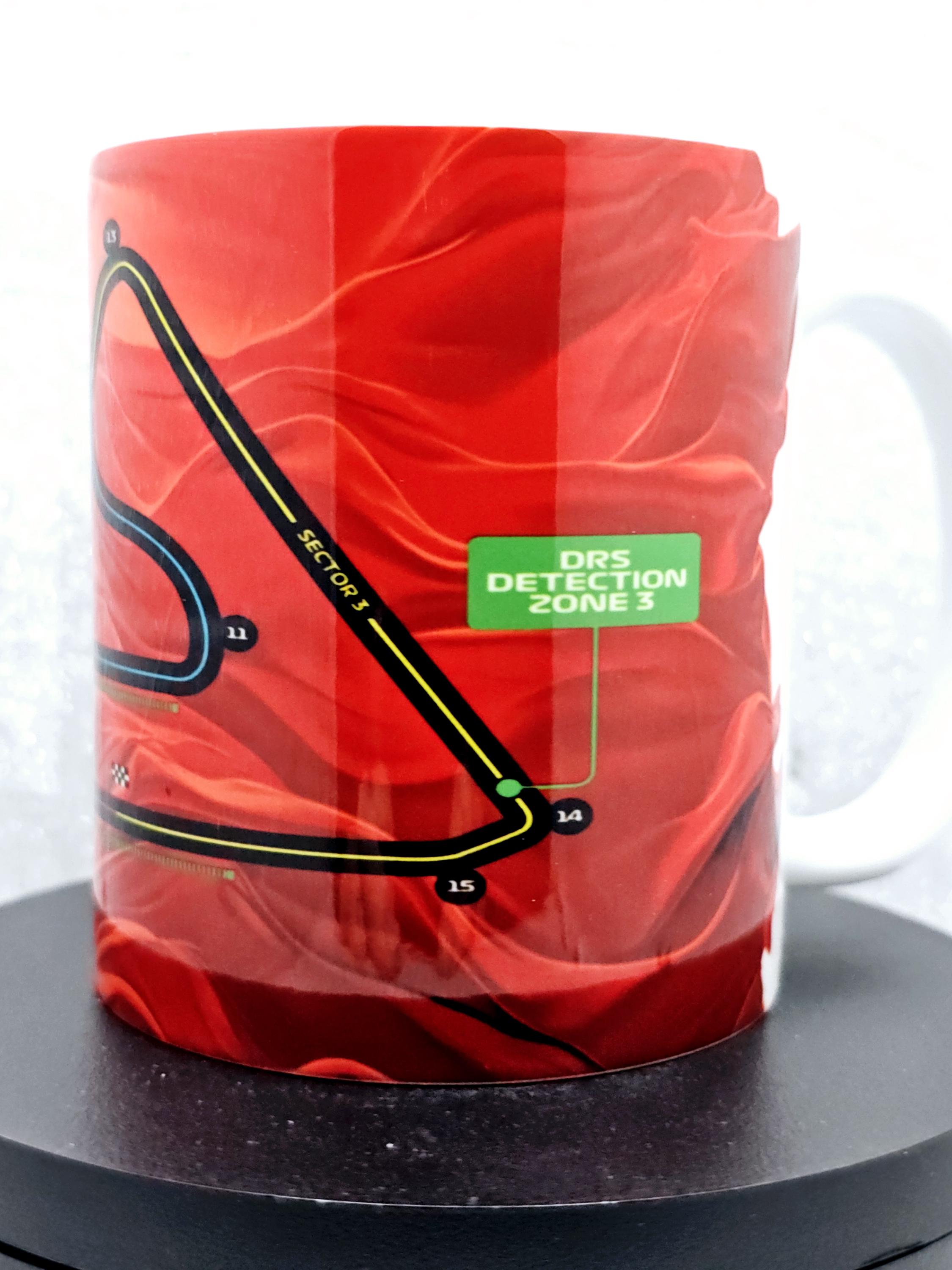 F1 2025 Bahrain DRS Track Flag Formula 1 Car Tea Coffee 11oz Mug Ideal ...