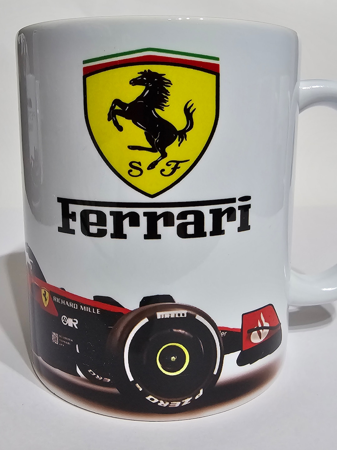 Ferrari Car and Logo F1 Detailed Print Mug - Etsy