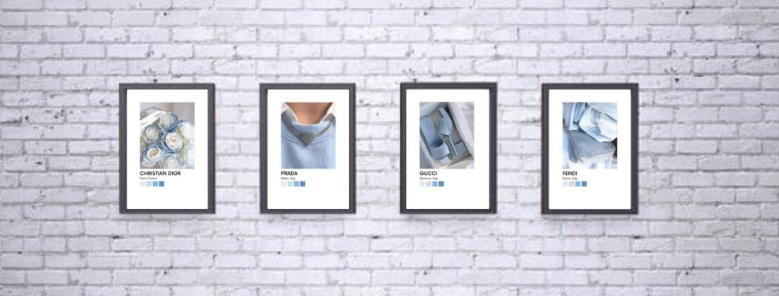 SET OF 4 baby Blue Pack 8x10 Luxury Aesthetic High Fashion Designer ...