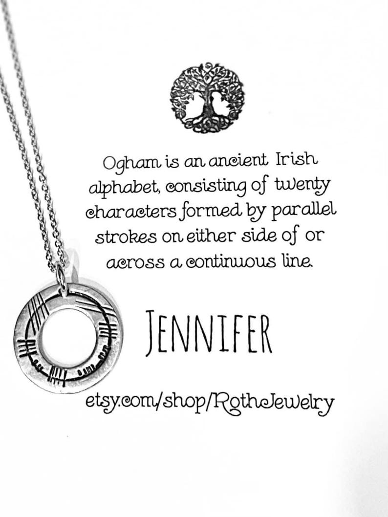 Personalized Ogham Jewelry – Hand-stamped Irish Name Necklace, Celtic ...