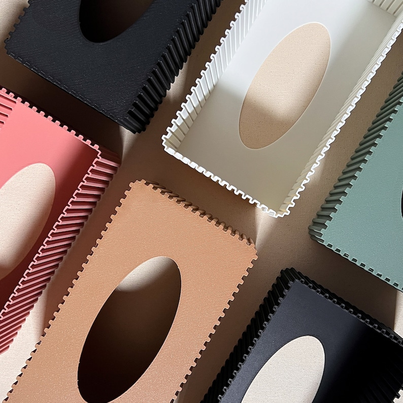 Tissue Box Cover With Straight Lines, Made From Plant-based Materials ...