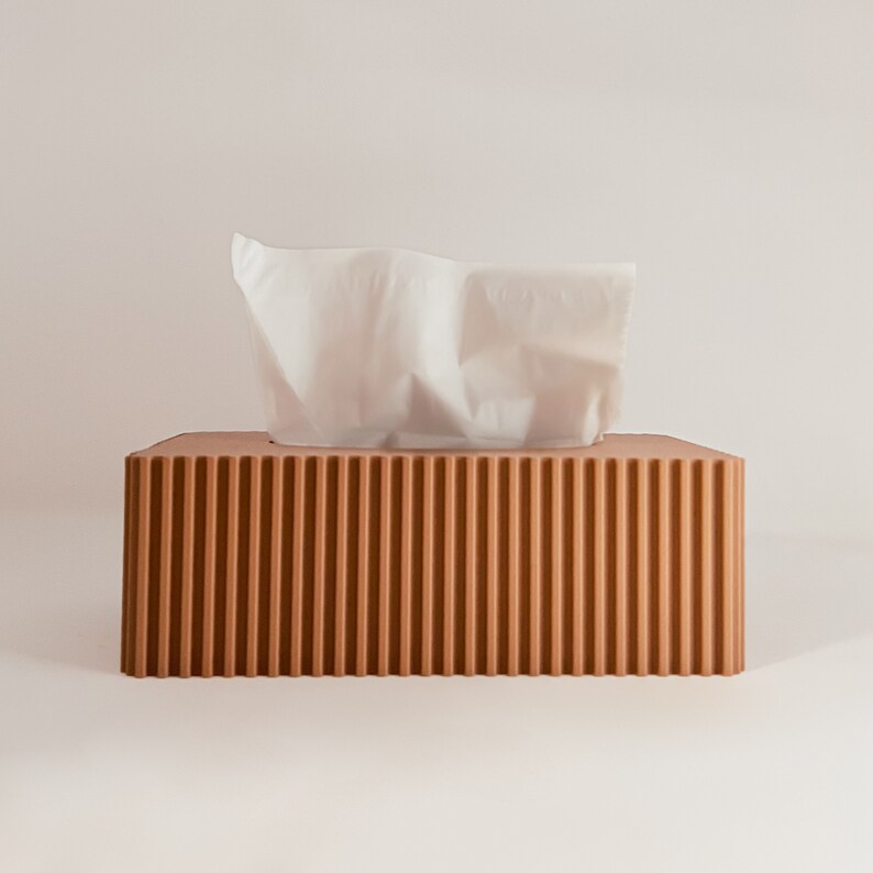 Tissue Box Cover With Straight Lines, Made From Plant-based Materials ...